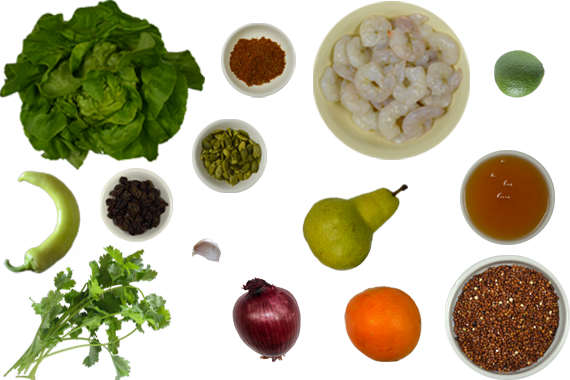 Latin Spiced Prawns in Butter Lettuce Cups with Red Quinoa & Paprika ...