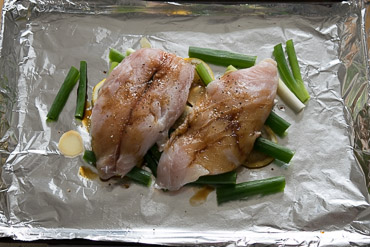 Roasted Fish with Spring Onion & Ginger, Bok Choy and Jasmine Rice ...