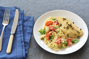 Snapper Piccata with Orzo Pasta & Lemon-Caper White Wine Sauce – You ...